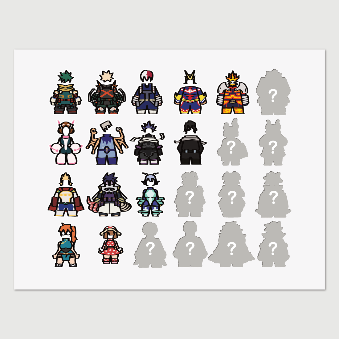 Customizable Sticker Sheet Choose Any 24 MHA Characters! – Seandotco